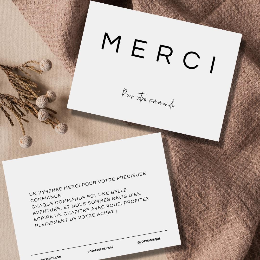 Carte de Remerciement Canva | Template | Merci Client | Business Femme ...
