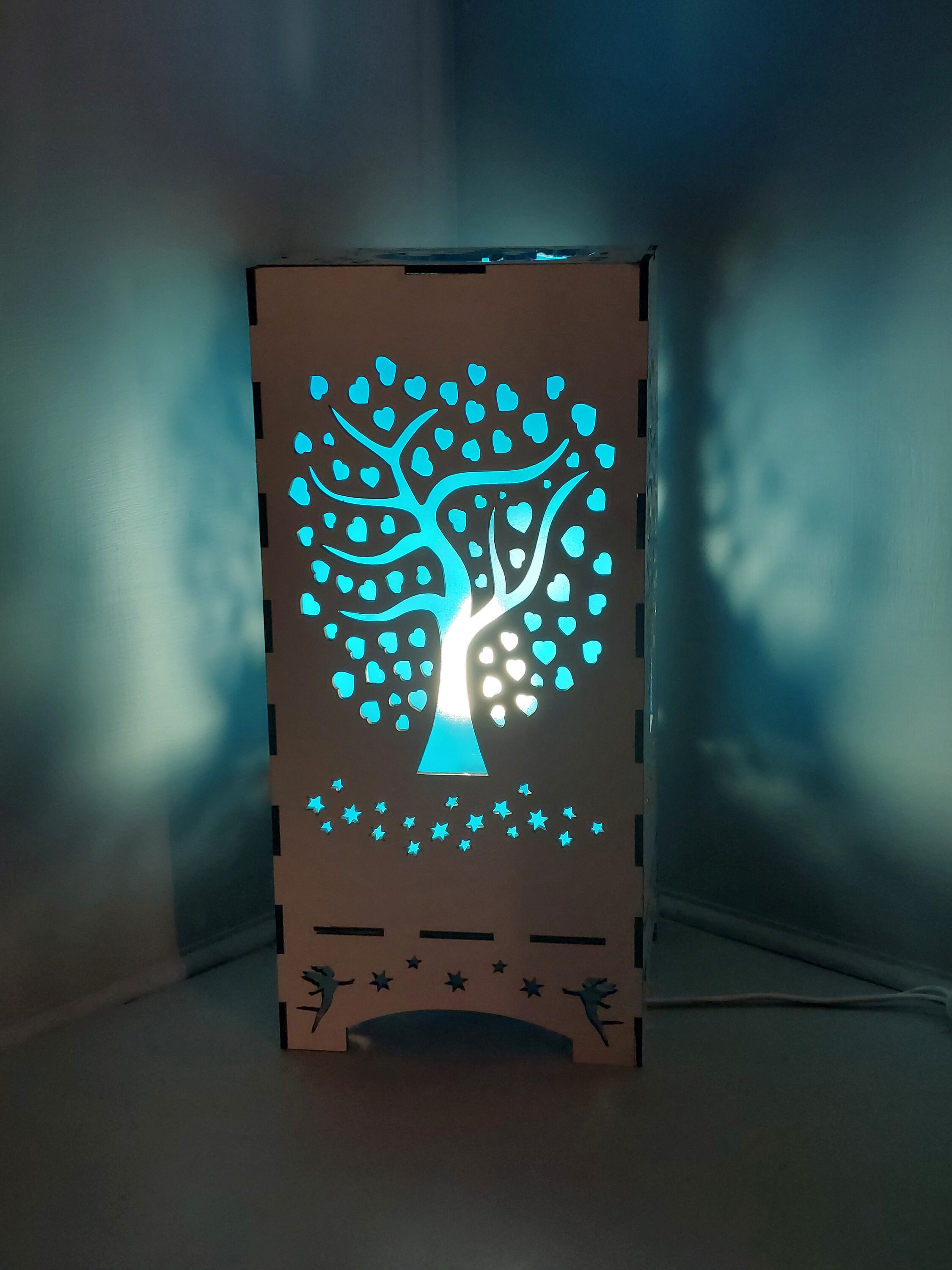 Laser Cut Fairy Tree Lamp Digital File. Table Lantern, Room Decoration ...