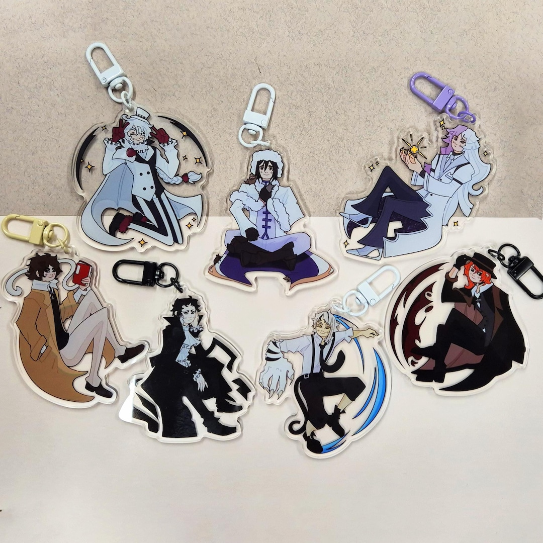 Bungo Stray Dogs Acrylic Keychain - Dazai, Chuuya, Atsushi, Akutagawa ...