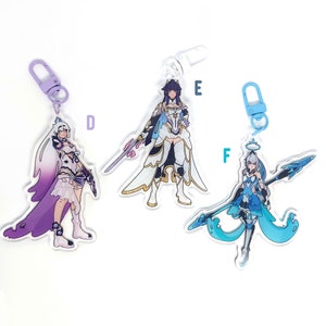 Honkai Impact 3rd Clear Acrylic Keychains | Elysia Sakura Raven Senti ...