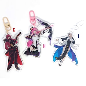 Honkai Impact 3rd Clear Acrylic Keychains | Elysia Sakura Raven Senti ...