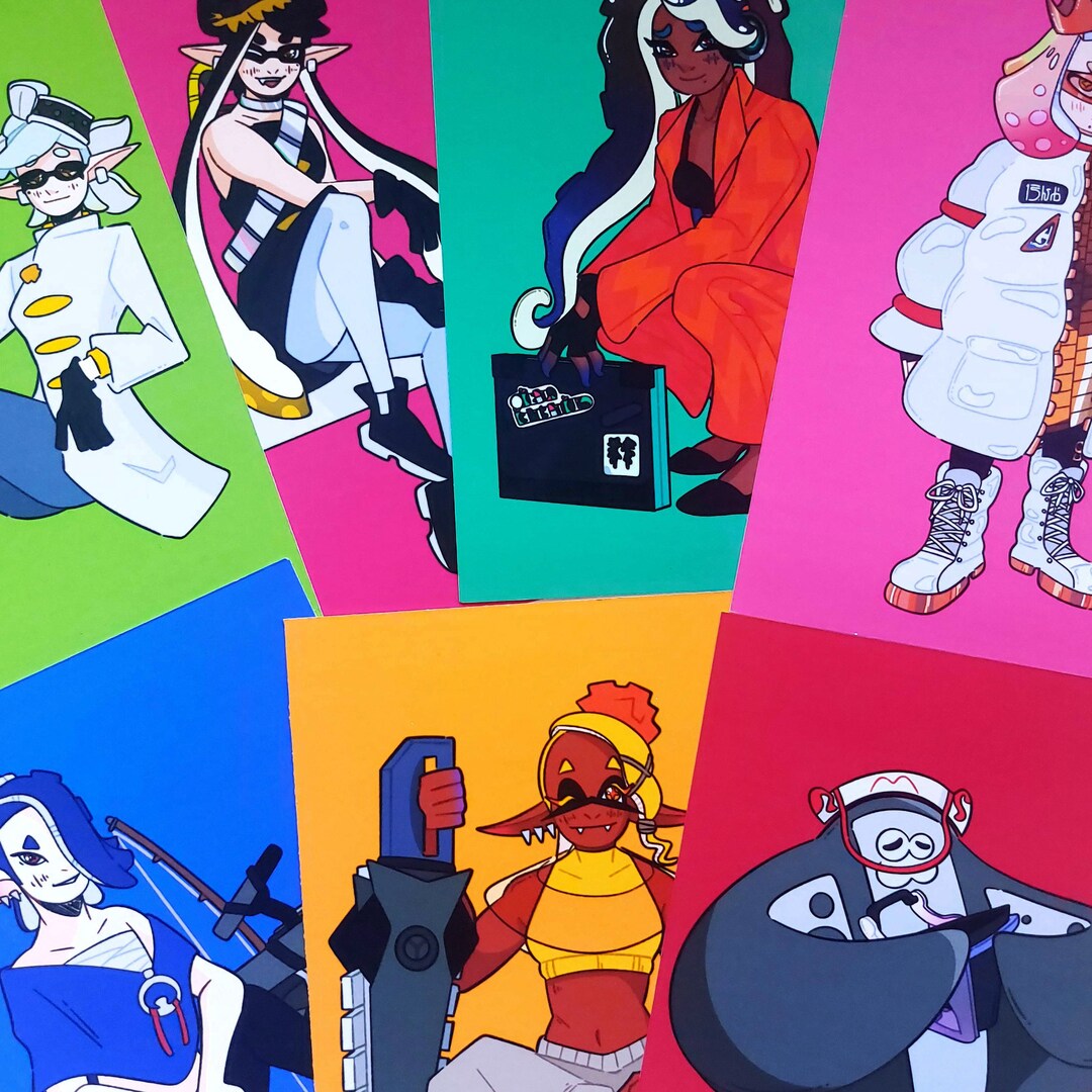 Splatoon Idol Art Prints: Marie, Callie, Pearl, Marina, Shiver, Frye ...