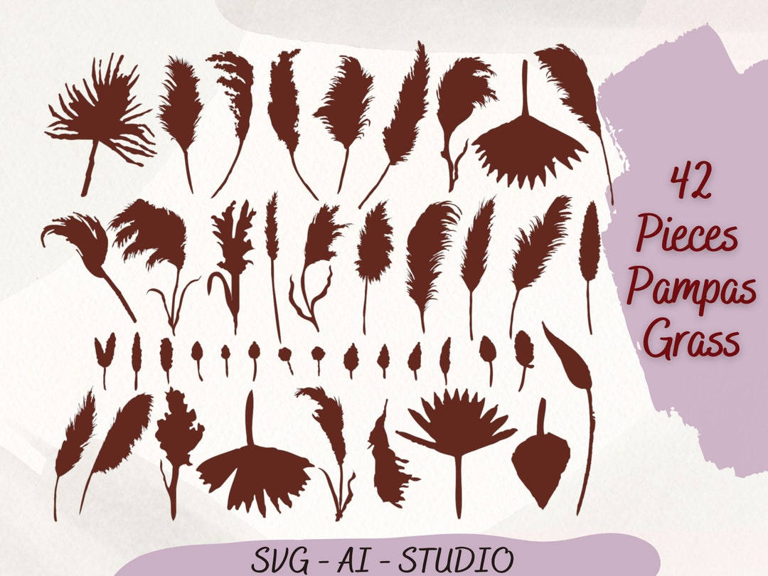 Pampas Grass SVG Cut File for Cricut, Boho Palms Laser Cut, Tropical ...