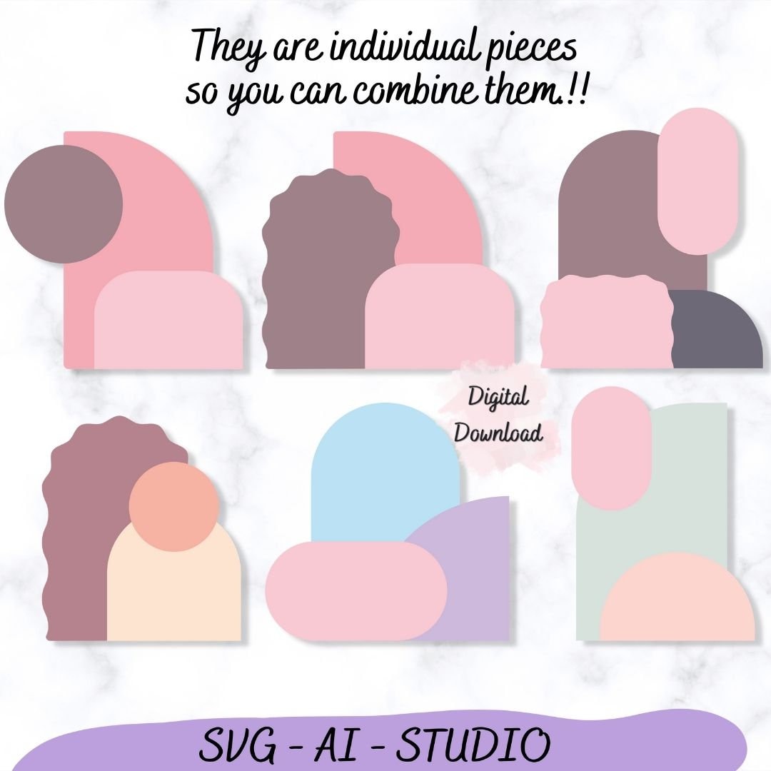 Boho Arch SVG Template: Chiara Wedding Sign, Rainbow Waves (digital ...