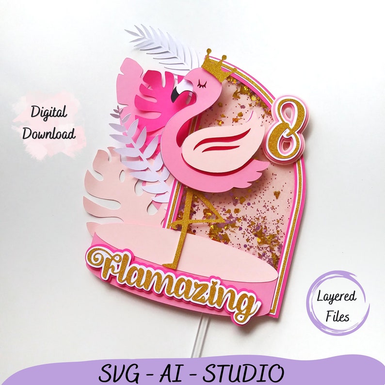 Flamingo SVG Layered File: Tropical Summer Cut File (digital Download ...