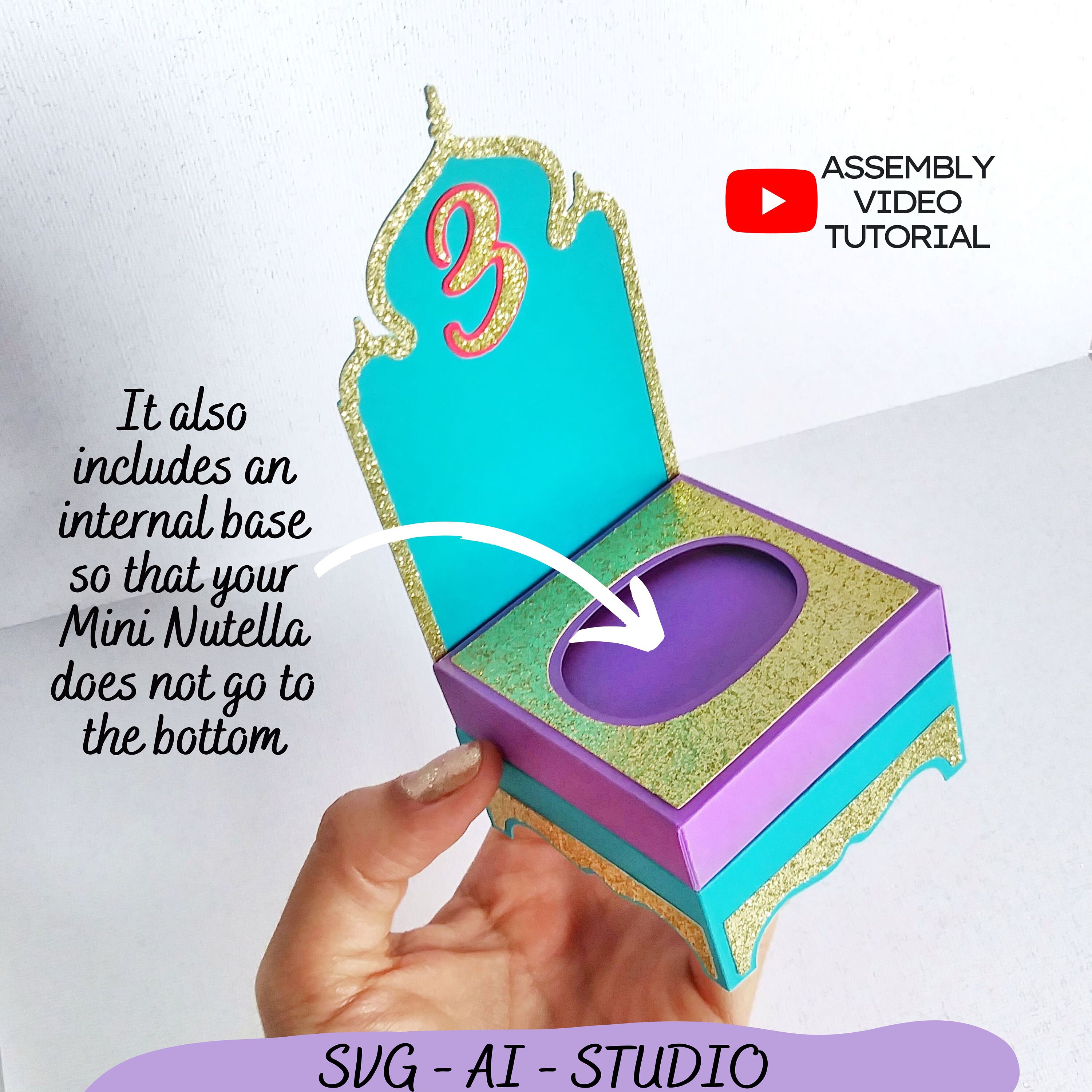 Mini Nutella Box SVG Template: Favor Box, Candy Bar Decor (digital ...