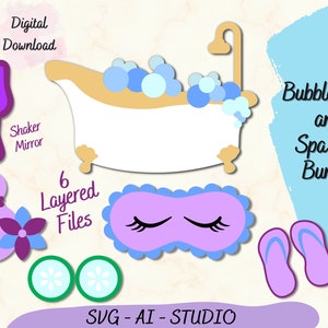 Spa Day SVG Bubble Bath SVG for Cake Toppers Layered Spa - Etsy
