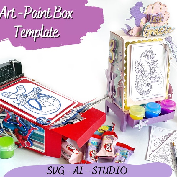 Coloring Suitcase Box Svg - Etsy