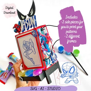 Paint Box Template: DIY Art Party Favor Box (SVG, Studio3) - Etsy