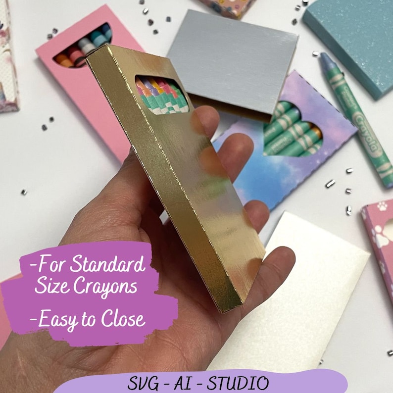 Crayon Box Template SVG Bundle, Gift Box Cut File (digital Download) - Etsy