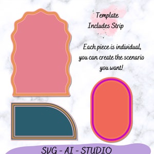Boho Arch Shaker Template SVG: Chiara Cake Topper, Arches Bundle ...
