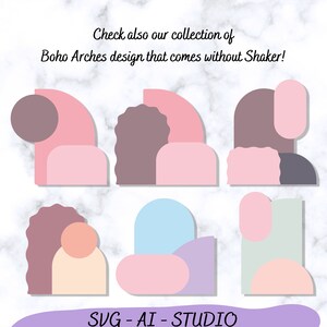 Boho Arch Shaker Template SVG: Chiara Cake Topper, Arches Bundle ...