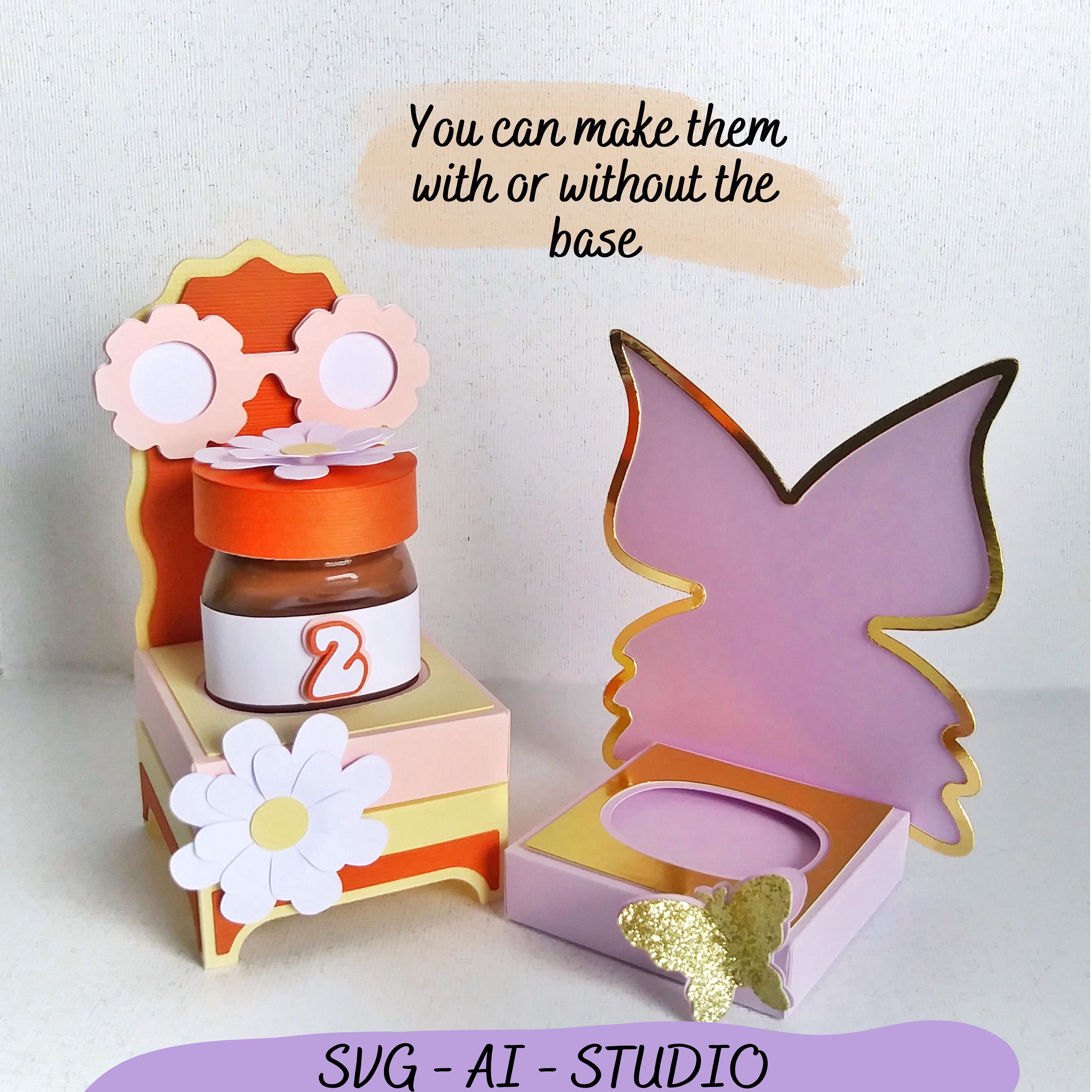 Mini Nutella Box SVG Template: Favor Box, Candy Bar Decor (digital ...
