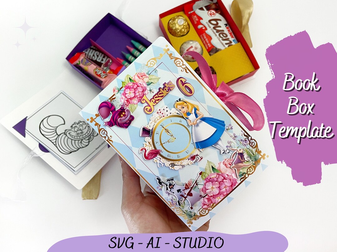 Book Box Template Coloring Box 3D Paper Book Gift Box Cut - Etsy Australia