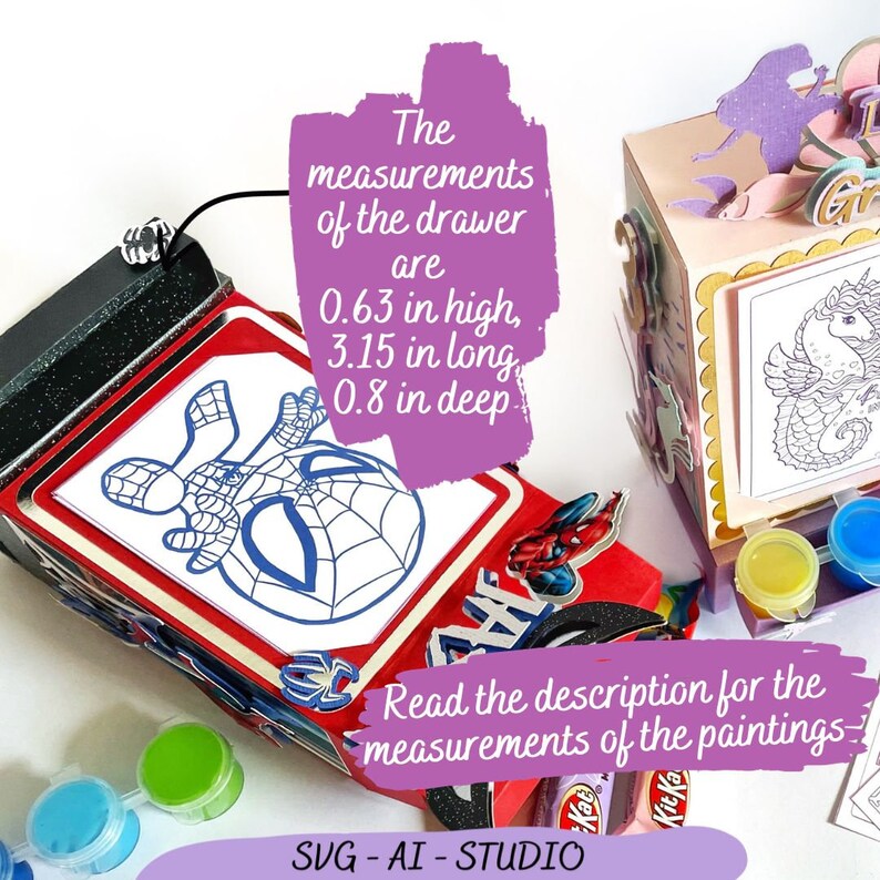Paint Box Template: DIY Art Party Favor Box (SVG, Studio3) - Etsy
