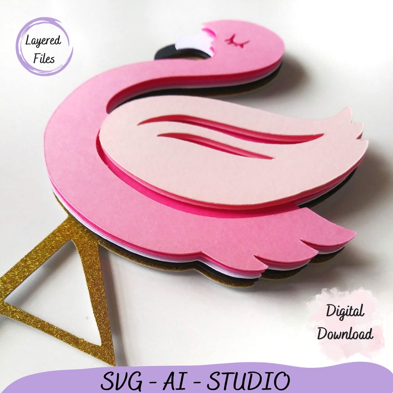 Flamingo SVG Layered File: Tropical Summer Cut File (digital Download ...