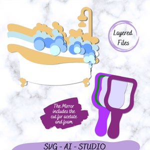 Spa Day SVG, Bubble Bath SVG for Cake Toppers, Layered Spa Salon Party ...