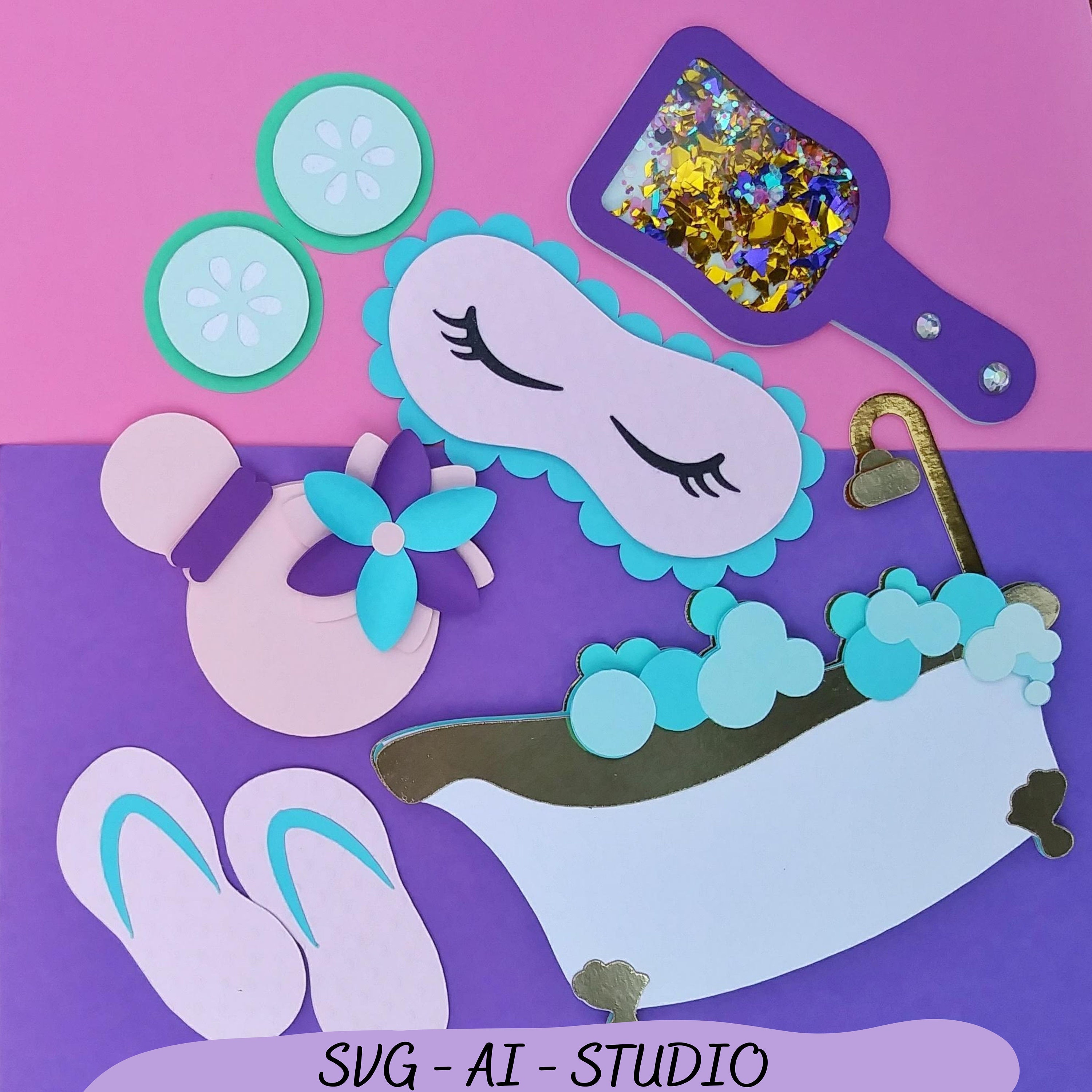Spa Day SVG Bundle: Bubble Bath, Cake Toppers (digital Download) - Etsy