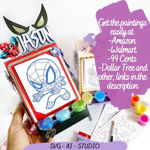 Paint Box Template: DIY Art Party Favor Box (SVG, Studio3) - Etsy