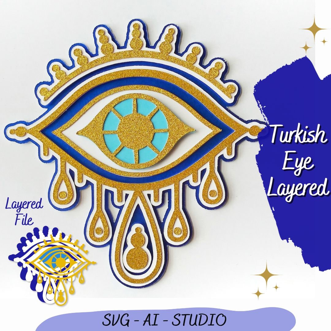 Evil Eye Layered SVG, Turkish Eye Png Jpg, Nazar Eye, Boho Eye, Cricut ...