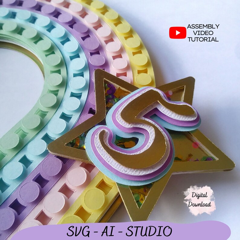 Rainbow Pop It SVG Tall Rainbow Cake Topper Pop It Topper - Etsy