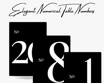 PRINTABLE 20 Fancy Wedding Table Numbers Fully Digital - Etsy