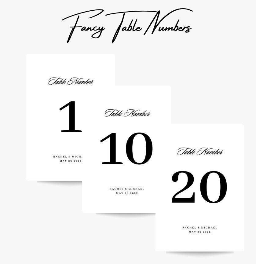 Fancy Table Numbers