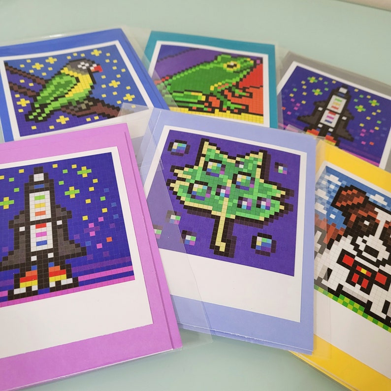 Handmade Pixel Art Greeting Cards - Etsy