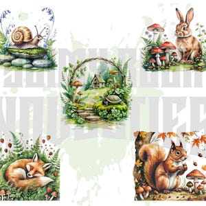 Watercolor Cottagecore Animals Clipart Bundle: 25 PNG & SVG Files ...