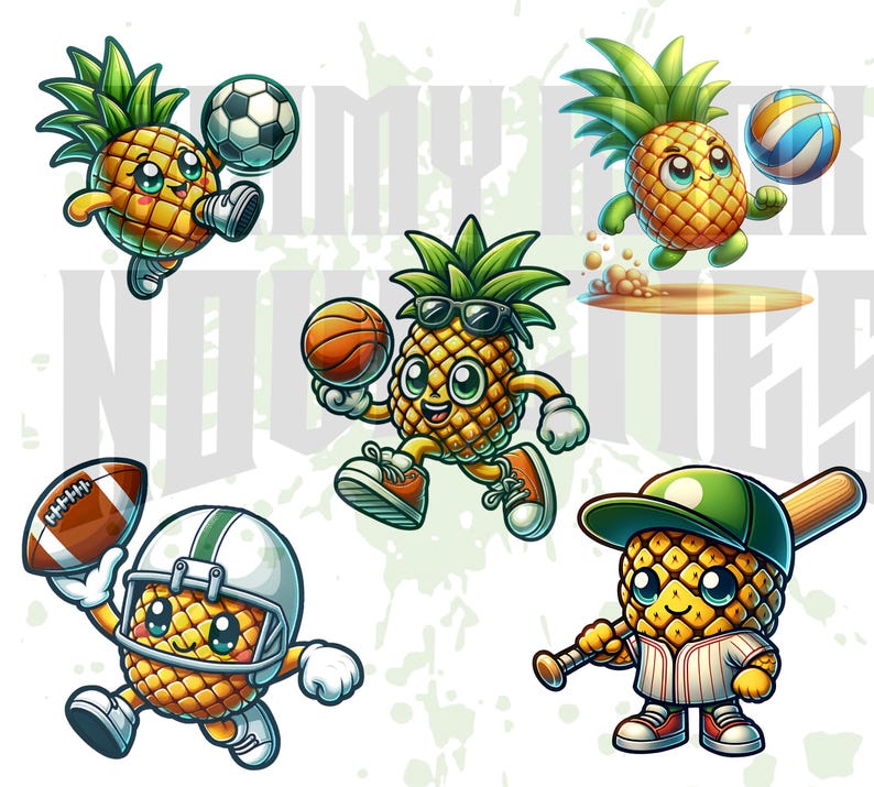 30 Cute Pineapple Clip Art Bundle, Exclusive PNG & SVG Bundle ...