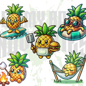 30 Cute Pineapple Clip Art Bundle, Exclusive PNG & SVG Bundle ...