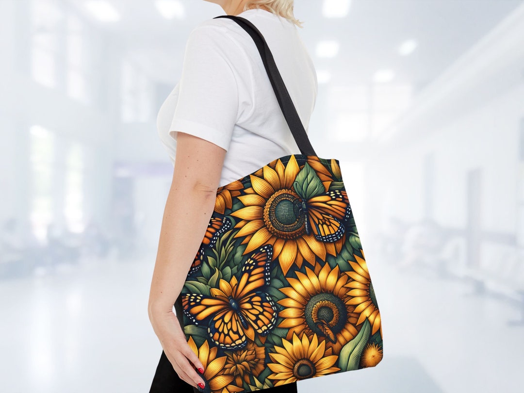 Sunflower Tote Bag, Sunflower Bag, Sunflowers, Floral Tote Bag, Flower ...