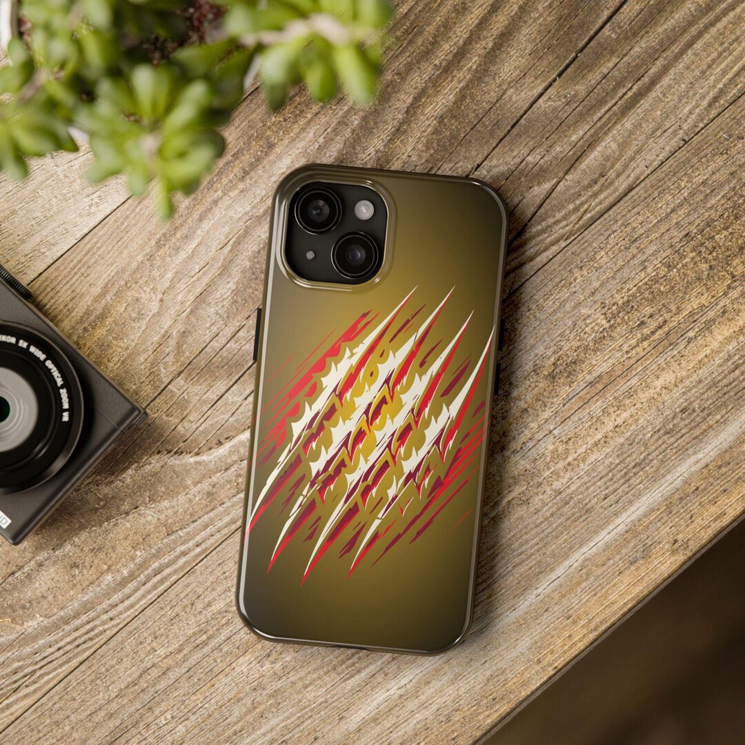 Claw Marks Horror Phone Case, Aesthetic Phone Case, Yellow Phone Case ...