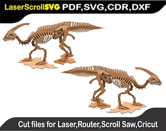 T-rex Dinosaur Digital Pattern Template File for Laser SVG DXF CDR ...