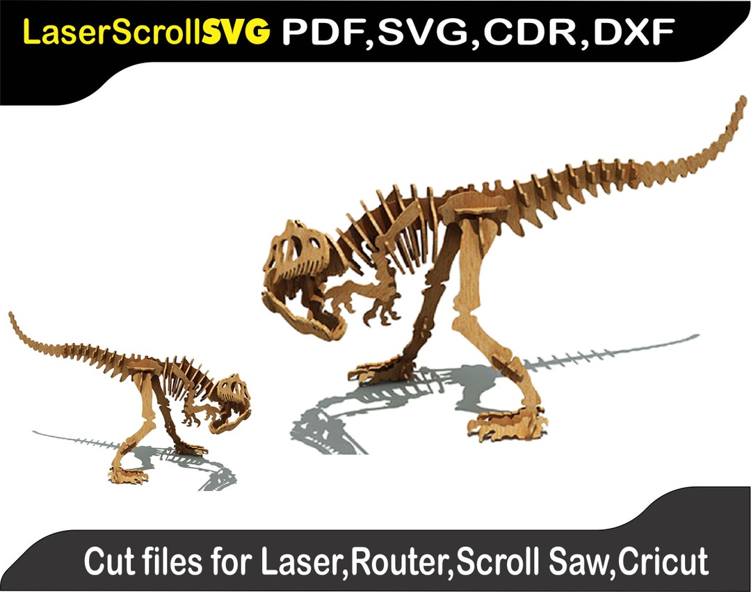 Allosaurus Dinosaur Digital Pattern Template File for Laser SVG DXF ...