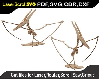 T-rex Dinosaur Digital Pattern Template File for Laser SVG DXF CDR ...