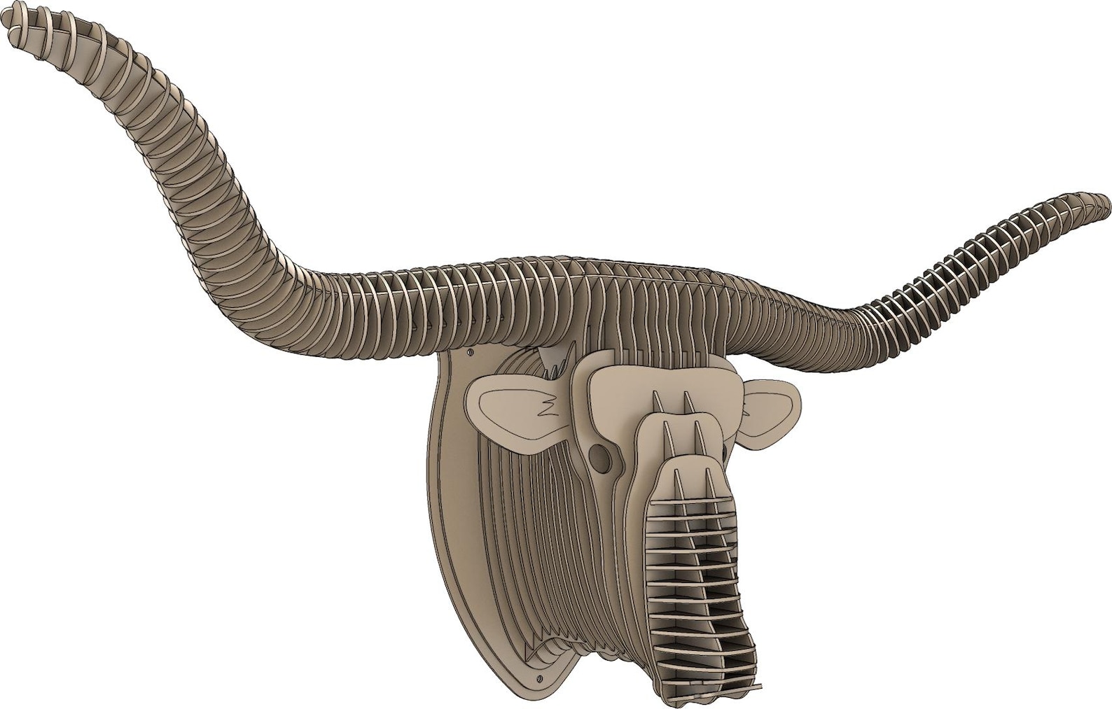 Longhorn Steer Trophy Head Digital Pattern File for Laser SVG DXF CDR ...