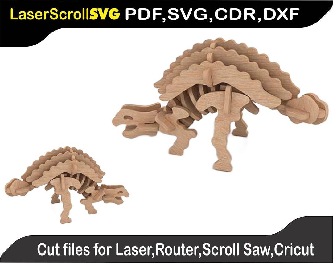 Ankylosaurus Dinosaur Digital Pattern Template File for Laser SVG DXF ...