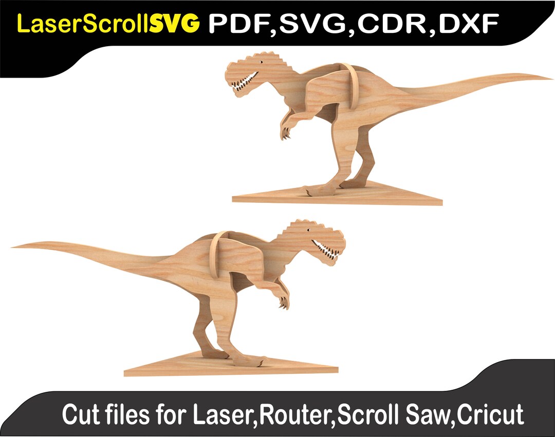 Allosaurus Reptilical Dinosaur Digital Pattern Template Vector for ...