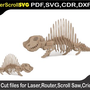Dimetrodon Dinosaur Digital Pattern Template File for Laser SVG DXF CDR ...