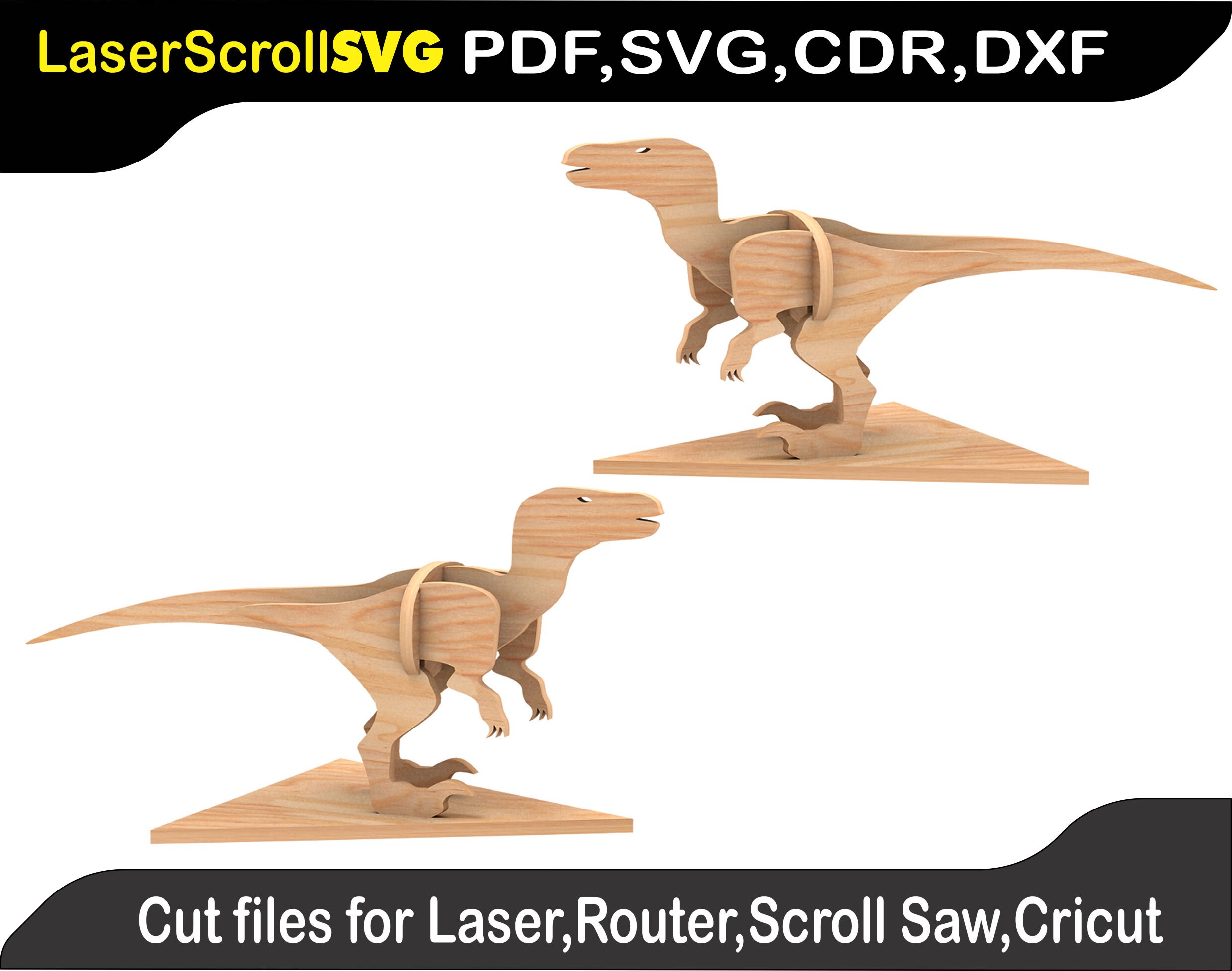 Giganotosaurus Dinosaur Digital Pattern Template File for Laser SVG DXF ...
