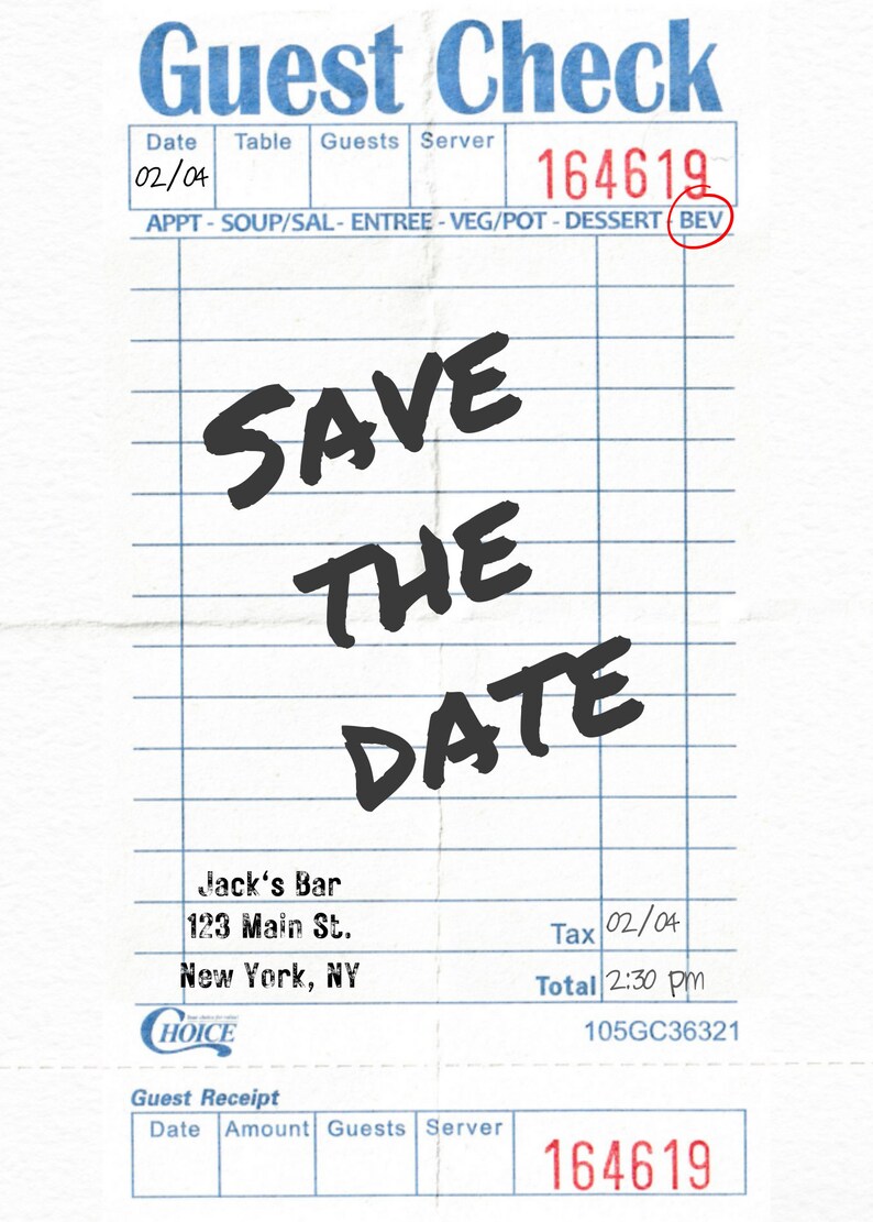 Customizable Guest Check Invitation Template | Birthday Party ...