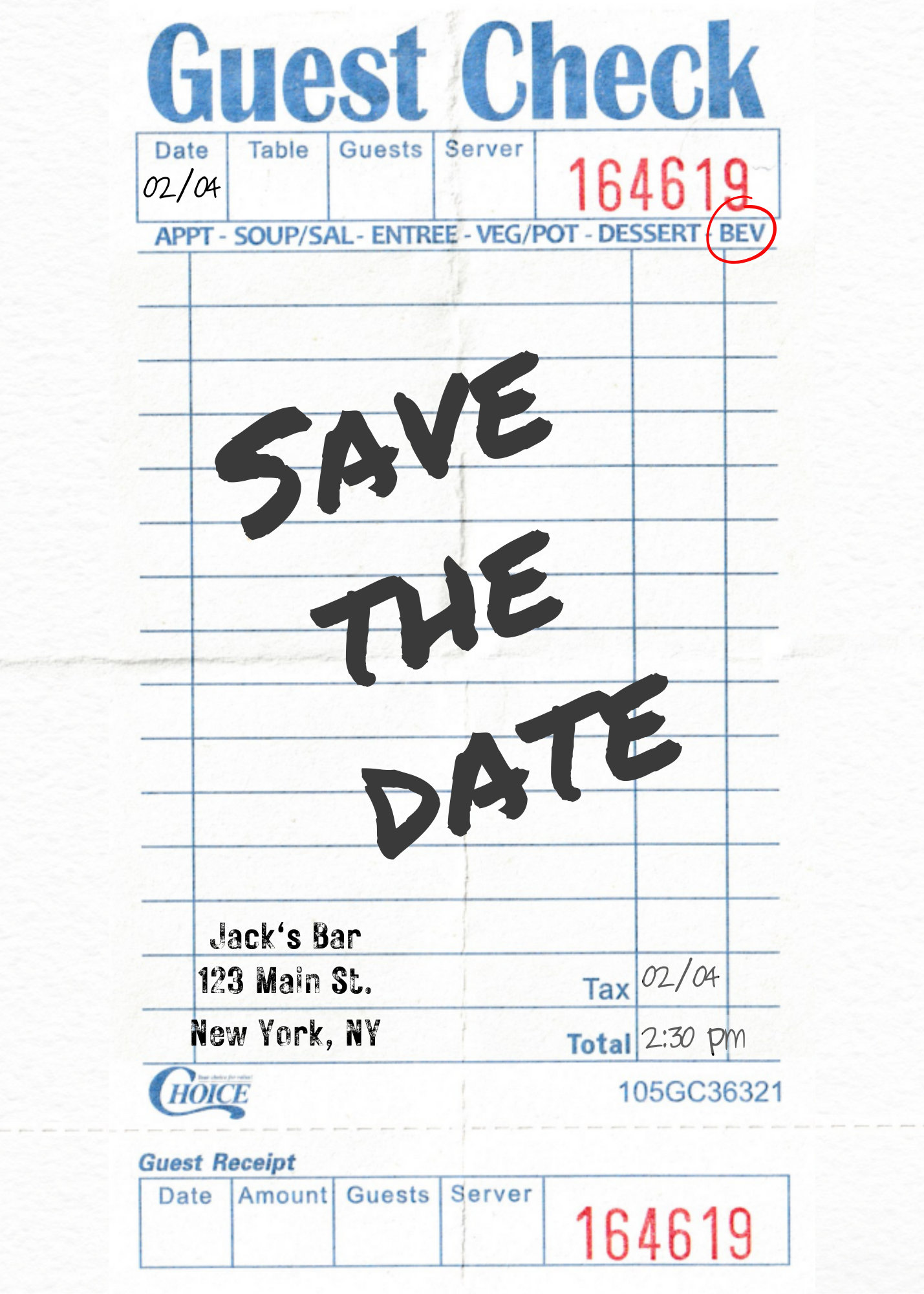 Customizable Guest Check Invitation Template | Birthday Party ...