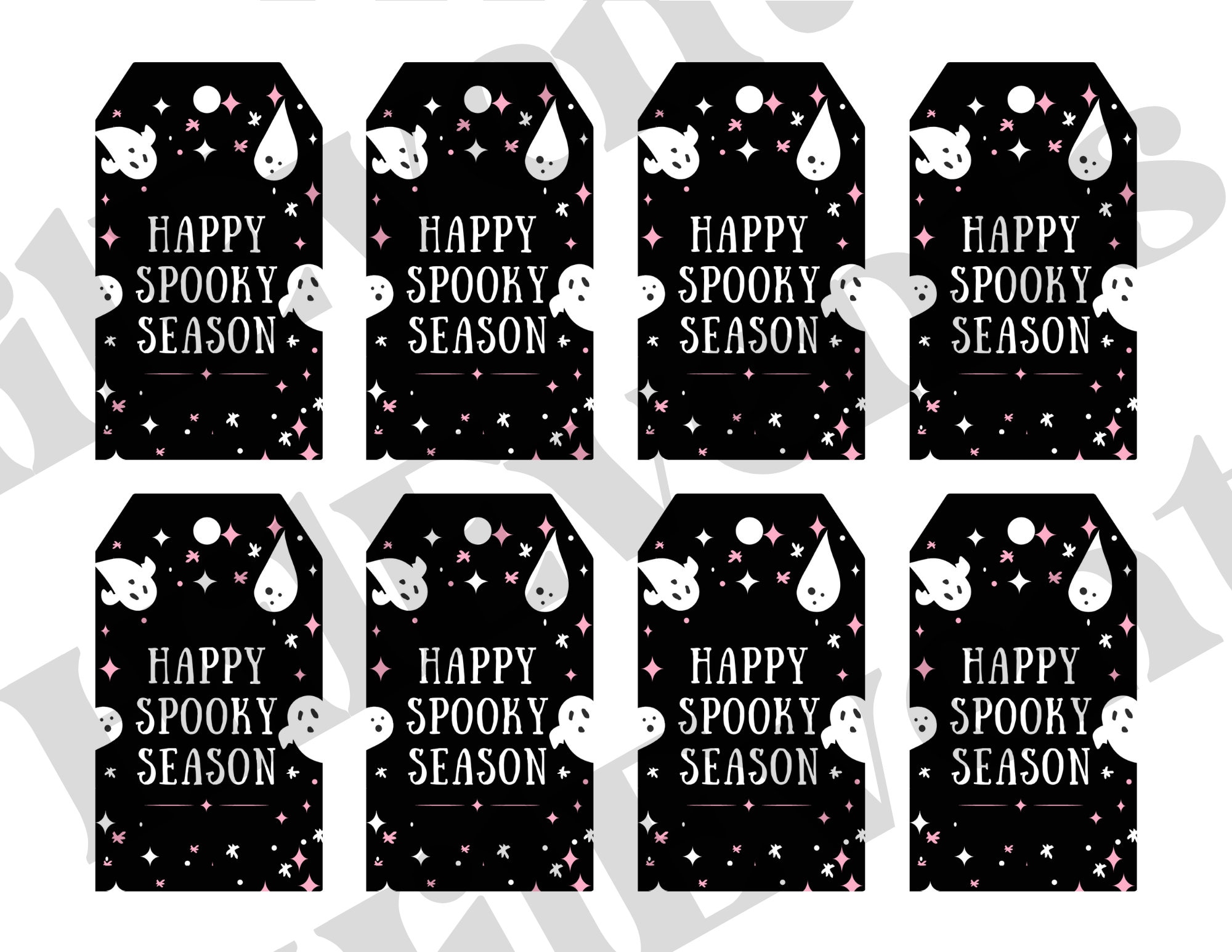 Happy Spooky Season Gift Tag | Halloween Gift | Ghost | Doodle Gift Tag ...