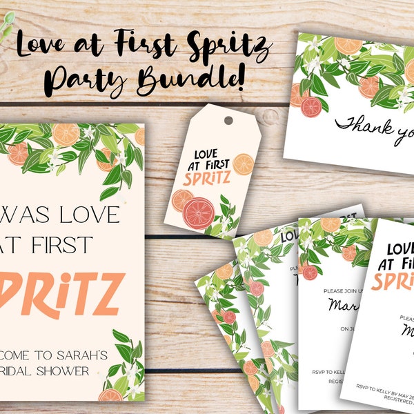 Aperol theme bridal shower invitation - Etsy Nederland