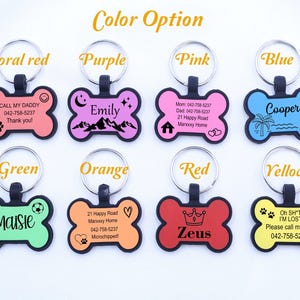 Premium Engraved Personalised Silicone Dog Tag，personalized Bone-shaped ...