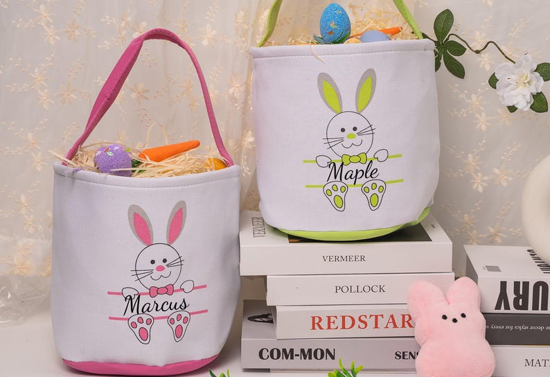 Easter Basket Personalized,easter Bucket With Name, Monogram Easter Bag ...