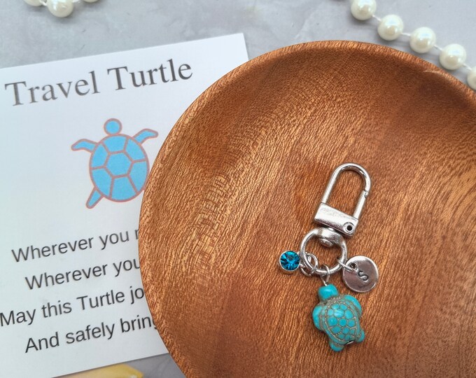 Turtle Keychain, Turtle Keyring, Personalised Gift, Travel Turtle ...