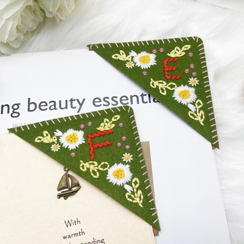 Embroidered Bookmark - Etsy