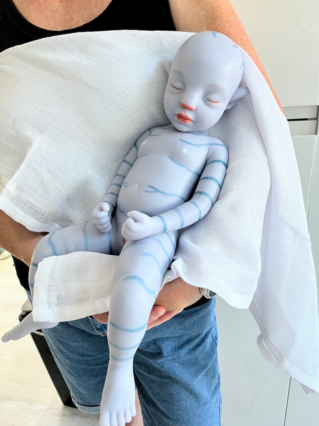Full Silicone Reborn Avatar Baby Girl 46cm Reborn Doll Silicone Soft ...